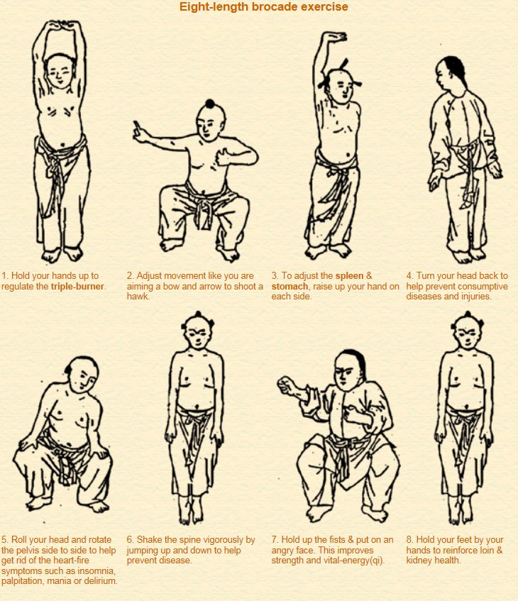 Eight-length brocade exercise / ba duan jin / 八段錦